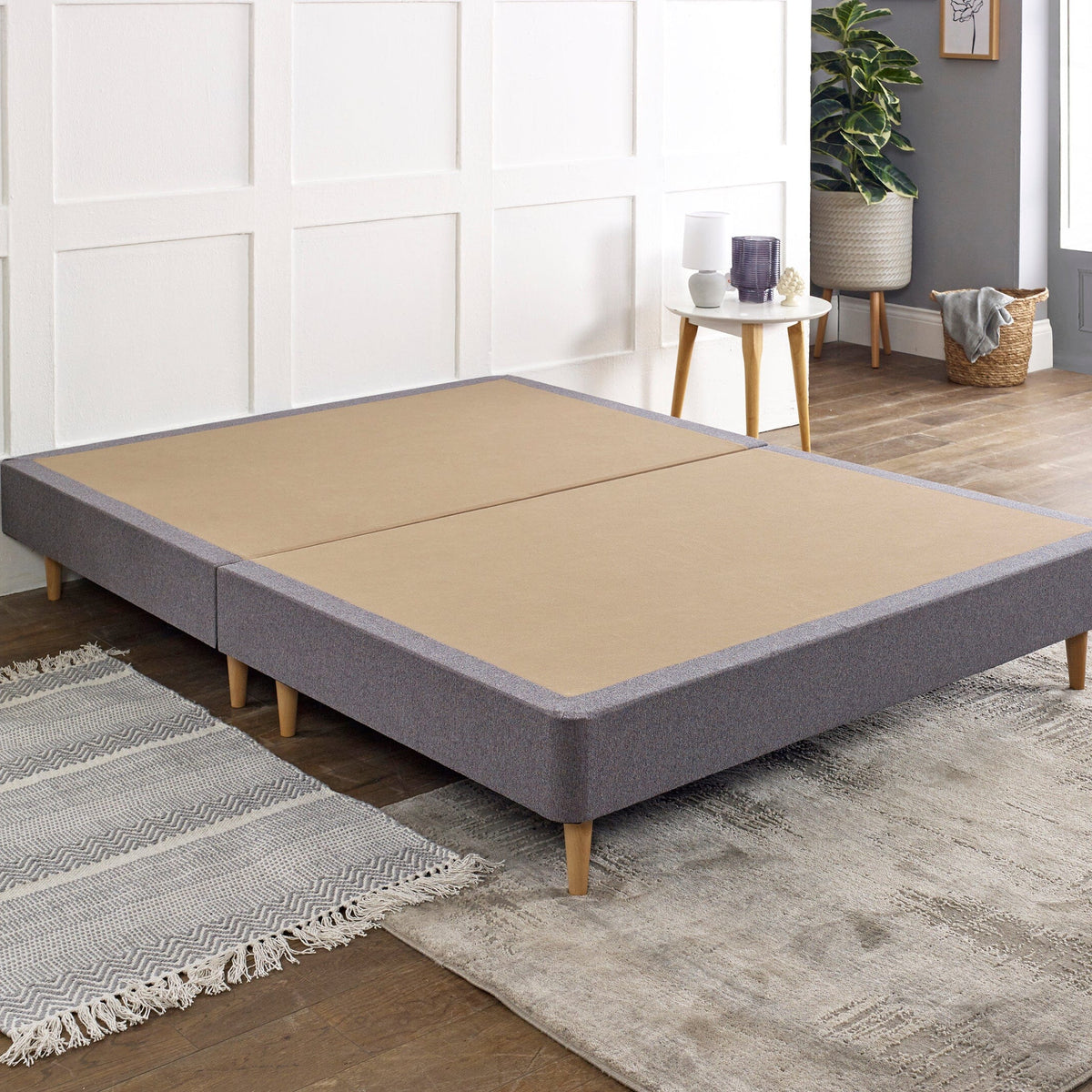 Low Divan Bed Base On Wooden Legs | Divan Bed Warehouse
